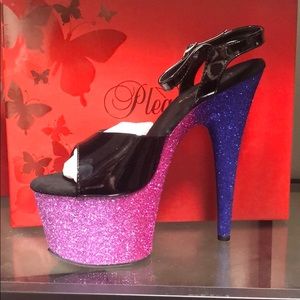 Pleaser | Shoes | Pleaser Adore Glitter Stripper Heels Purple Pink ...